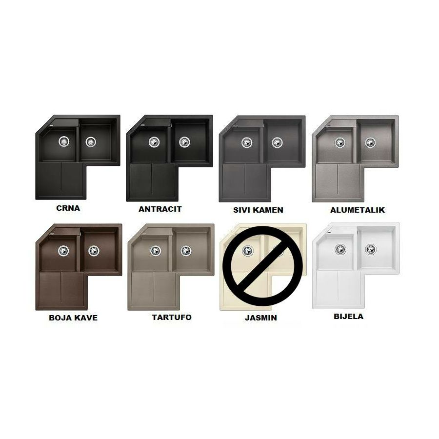 Sudoper Blanco Metra 9E Silgranit bez dalj.